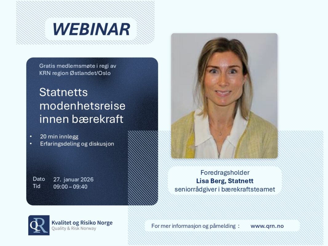 Møt Lisa Berg fra Statnett, webinar "Statnetts modenhetsreise innen ...